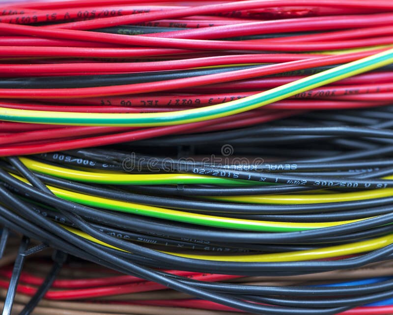Colorful electric cables stock photo. Image of plastic - 57246086