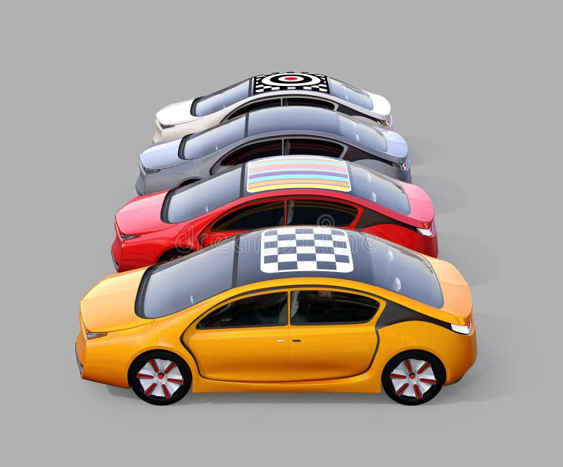 Colorful electric cars stock illustration. Illustration of compact ...