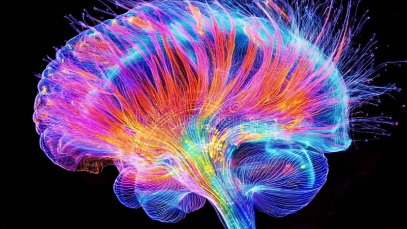 Glowing Brain Showing Neural Activity and Connections Stock Footage ...