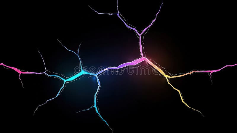 Colorful Electric Lightning Bolt Design on Black Background for ...