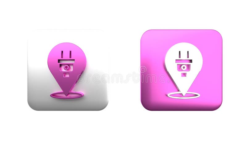 Colorful Electric Plug Icon Isolated on White Background. Concept of ...