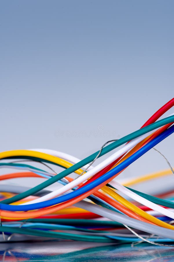 Colorful Electrical Cable Network Stock Photo - Image of twisted, link ...