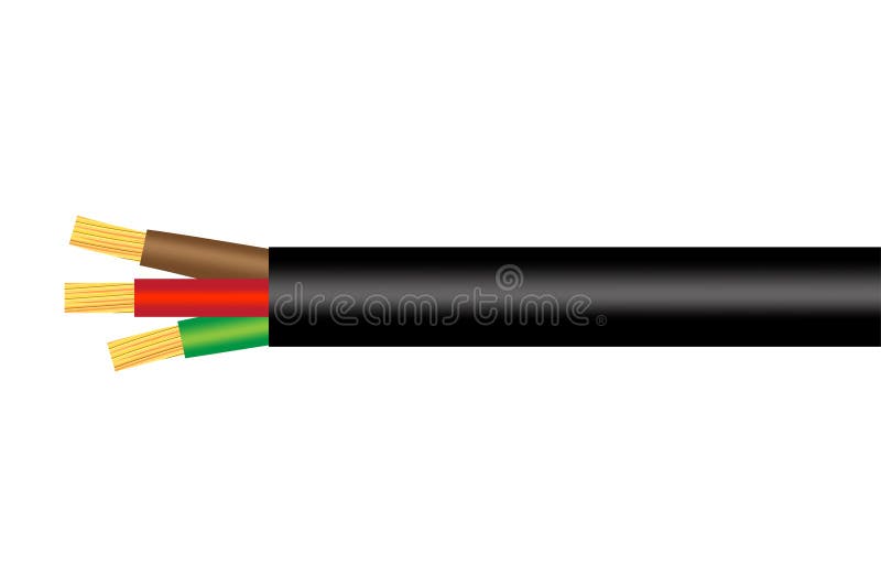 Colorful Electrical Cable Three Wires. Technology Background. Vector ...