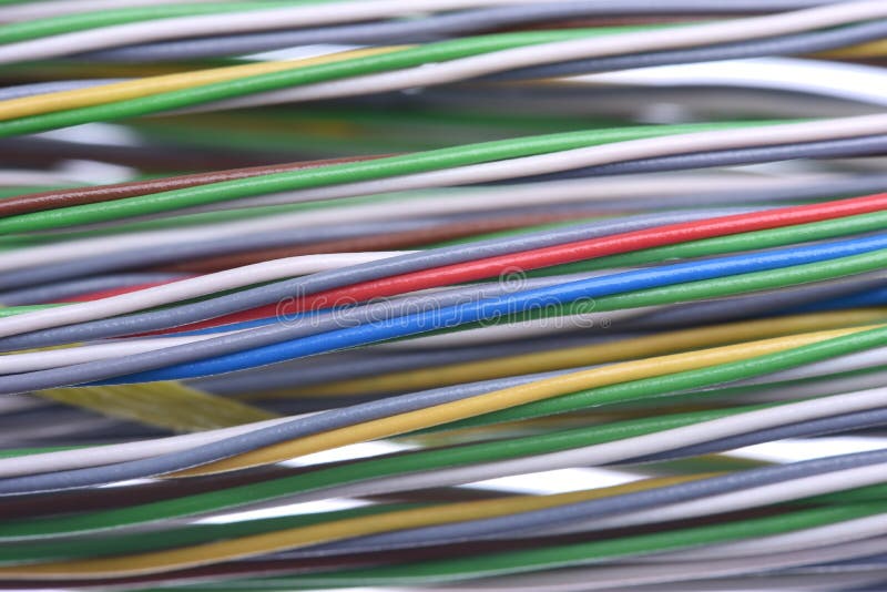 Colorful electrical cables stock image. Image of installation - 118186277