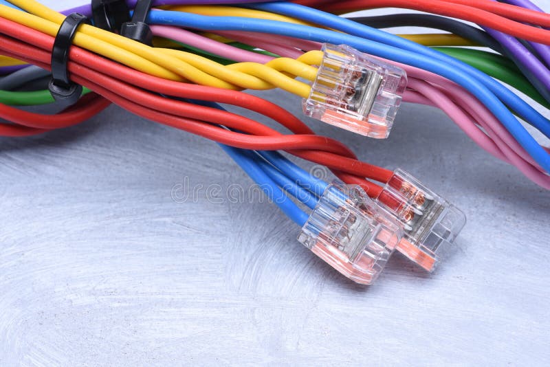 Colorful electrical cables stock image. Image of jacks - 20085497
