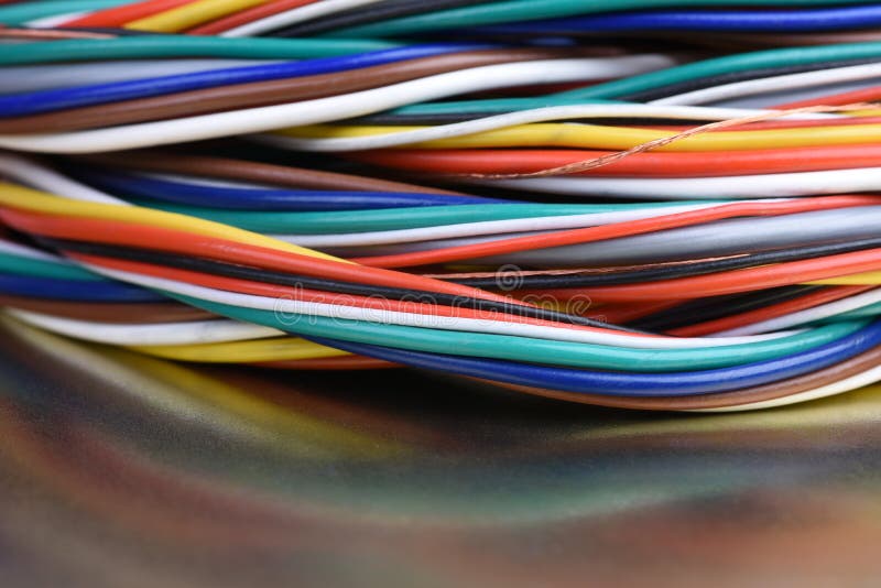Colorful electrical cables stock image. Image of electrical - 118187303