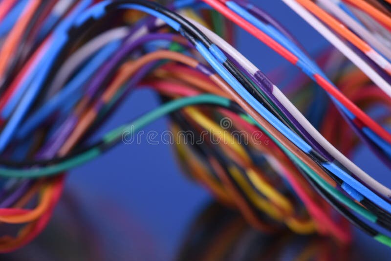 Colorful electrical cables stock image. Image of macro - 123502039