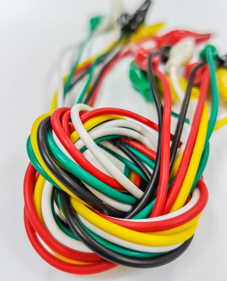 The Colorful Electrical Cables. Stock Image - Image of background, data ...