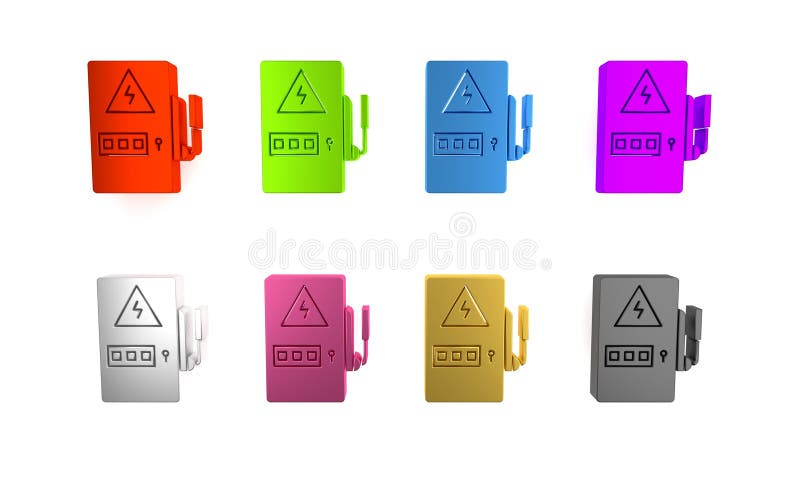 Colorful Electrical Panel Icon Isolated on White Background. Minimalism ...