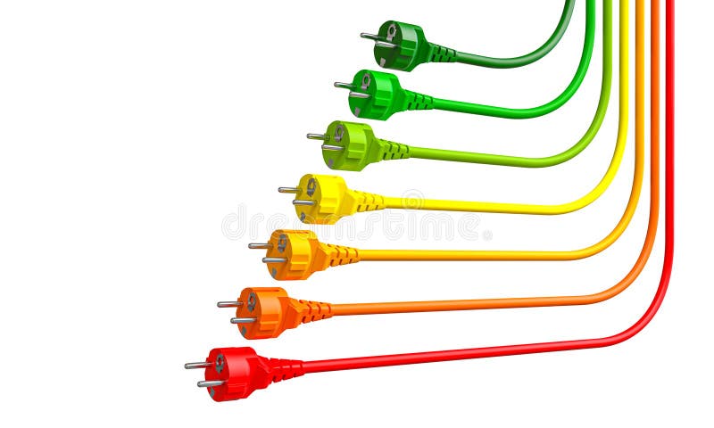 Colorful Electrical Plugs on Transparent Background Stock Illustration ...
