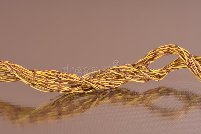 Colorful Electrical Telecommunication Cables on Metallic Surface Stock ...