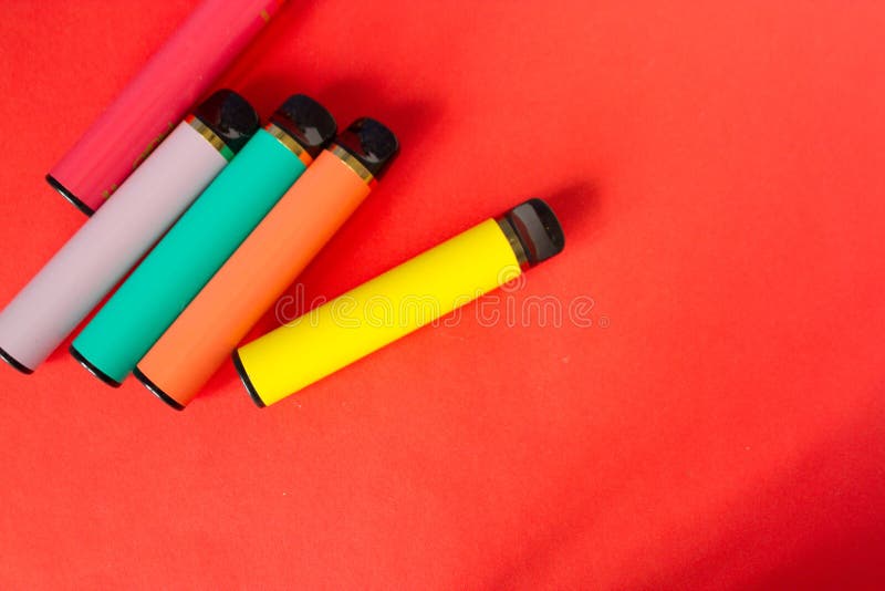 Colorful Electronic Cigarettes Stock Photo - Image of yellow, vaping ...