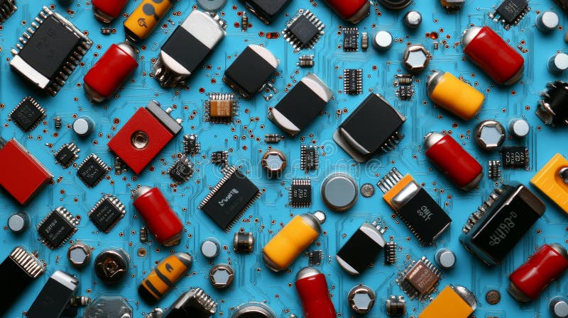 Colorful Electronic Components Abstract Tech Background Vibrant Hues ...