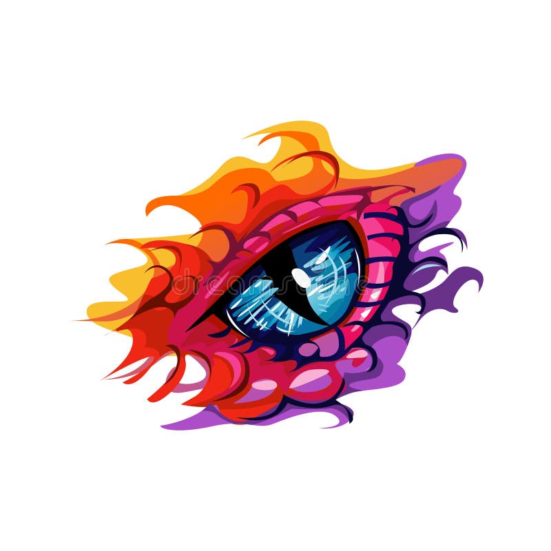 Colorful and Elegant Dragon Eye Illustration Stock Illustration ...