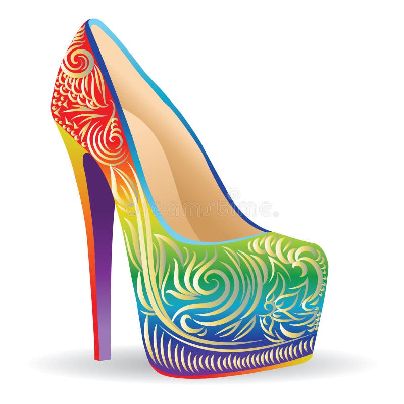 Colorful Elegant Heels. Vector Illustration Decorative Background ...