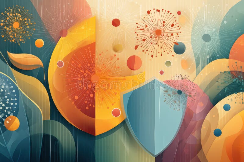 Abstract Visual Representation of a Healthy Immune System with Vibrant ...