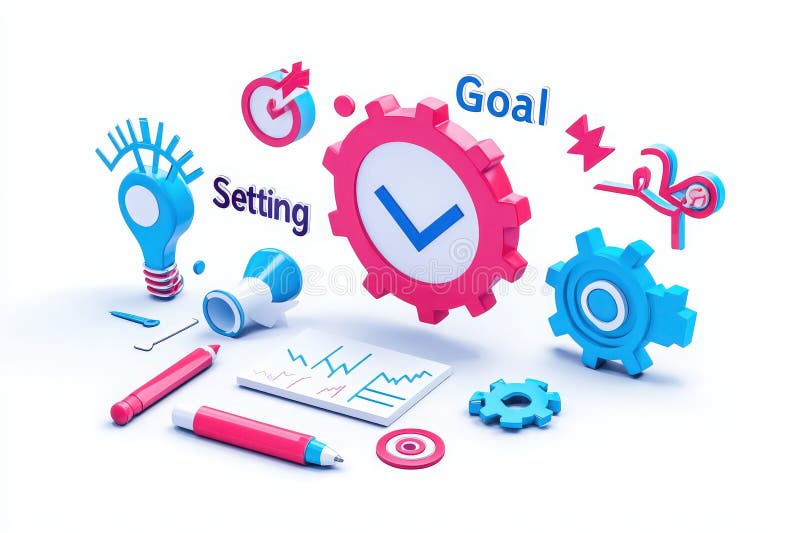 Creative Concept of Goal Setting with Visual Elements for Productivity ...