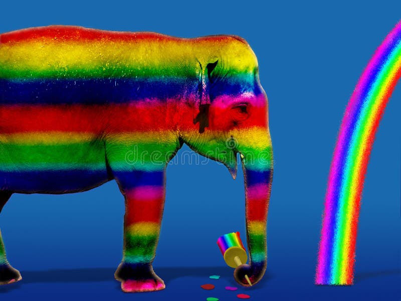 Colorful elephant stock photo. Image of animal, heavy - 24218032