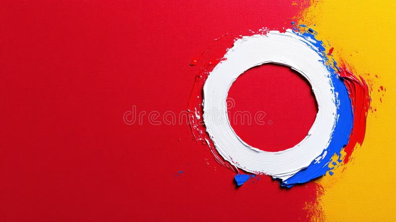 Colorful Ellipse Frame with Orange Brushstroke and Multicolored ...