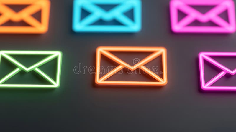 Colorful Email Envelopes, a Visual Representation of Diverse Digital ...