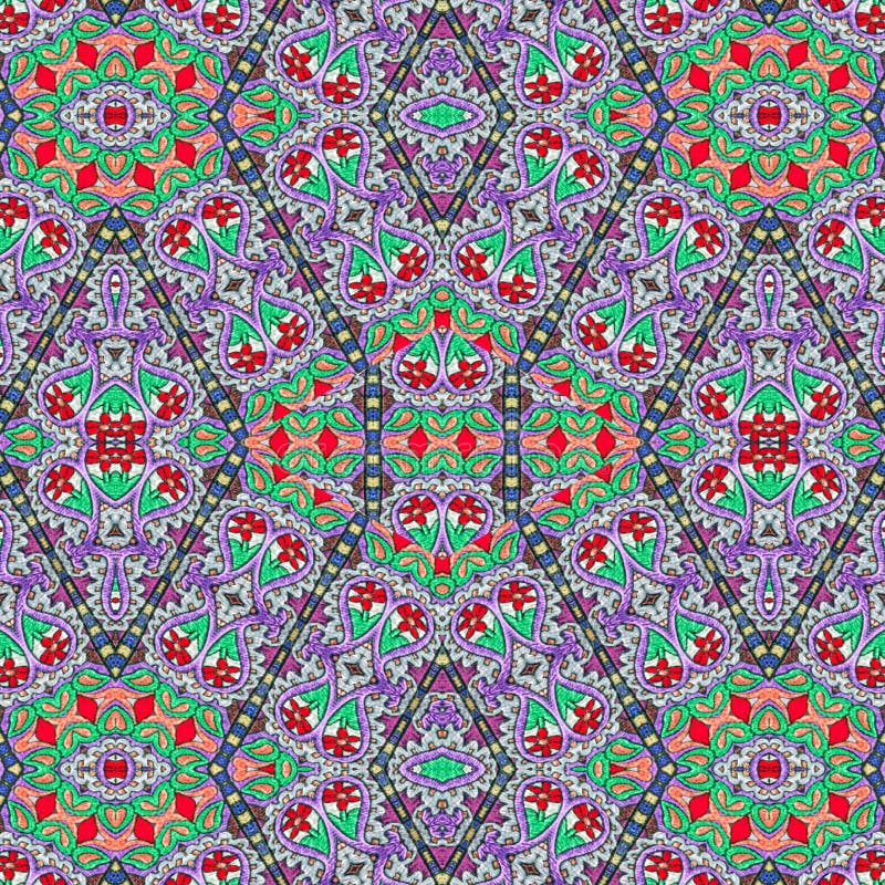 Colorful Embroidery Seamless Pattern Stock Illustration - Illustration ...