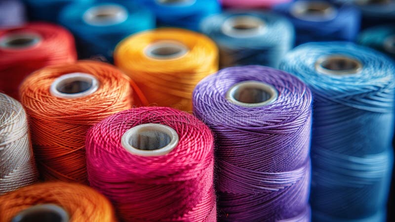 Colorful Embroidery Thread Spools Stock Illustration - Illustration of ...