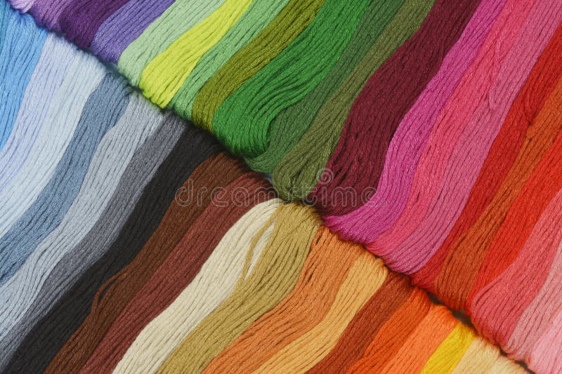 Colorful Embroidery Threads Stock Image - Image of floss, diagonal ...