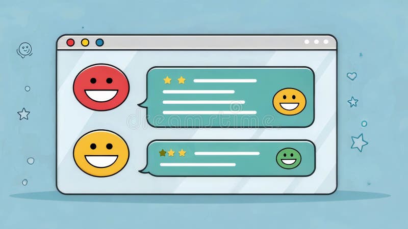 Colorful Emoticon Exchange a Bright Chat Window with a Light Blue ...