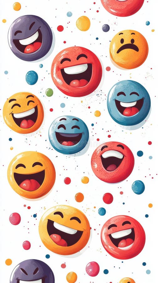 Colorful Emoticon Pattern Design for Fun and Playful Decor Stock Photo ...