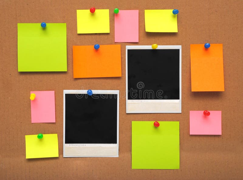 Colorful Empty Notes and Photo Frames Stock Photo - Image of concepts ...