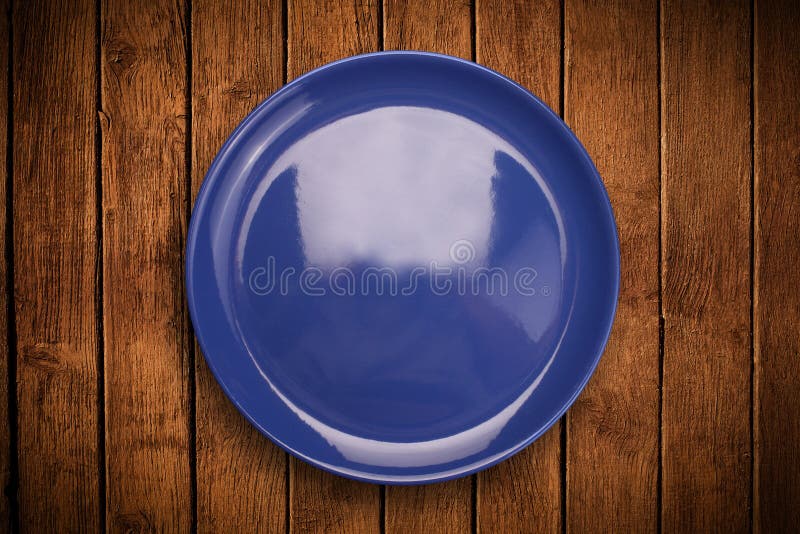 Colorful Empty Plate on Grungy Background Table Stock Photo - Image of ...