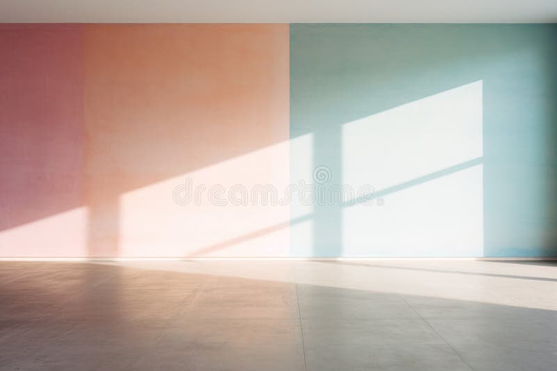 Colorful Empty Room with Shadow Patterns on Walls Stock Illustration ...