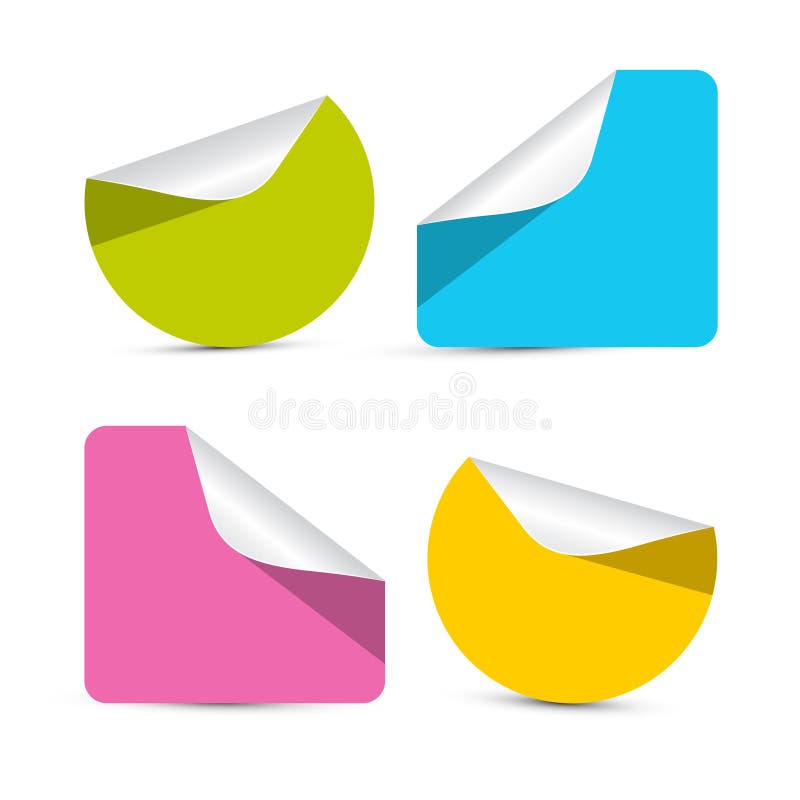 Colorful Empty Stickers - Labels Set Stock Vector - Illustration of ...