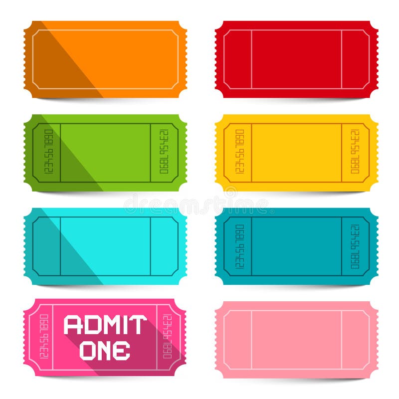 Vector set of tickets stock vector. Illustration of movie - 12610706