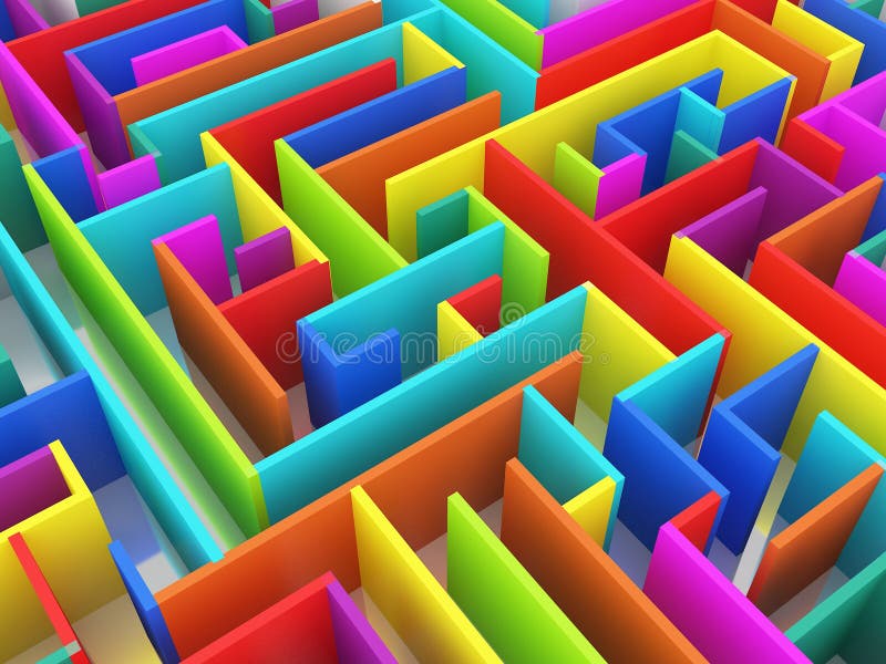 Colorful endless maze stock illustration. Illustration of game - 54666872