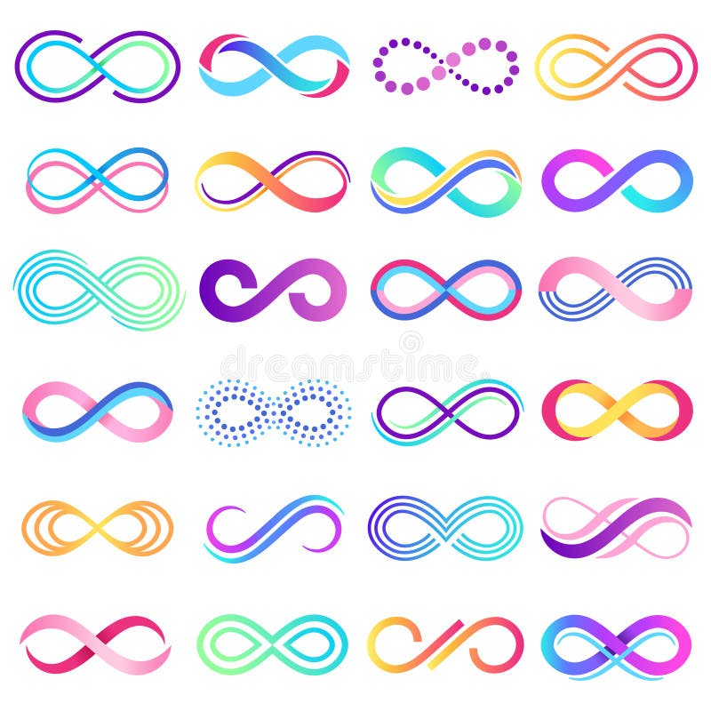 Colorful Endless Sign. Infinity Symbol, Limitless Mobius Strip and ...