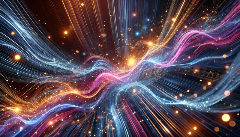 Colorful Energy Flow and Light Motion Creating Dynamic Waves in ...