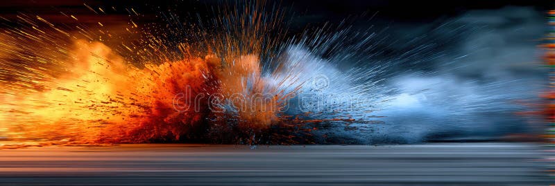 Dynamic Energy Splash from a Fuel Explosion in Vivid Motion Blur ...