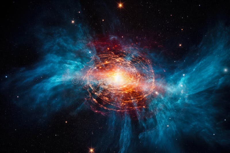 Colorful Energy Supernova Explosion in Space Abstract Background ...