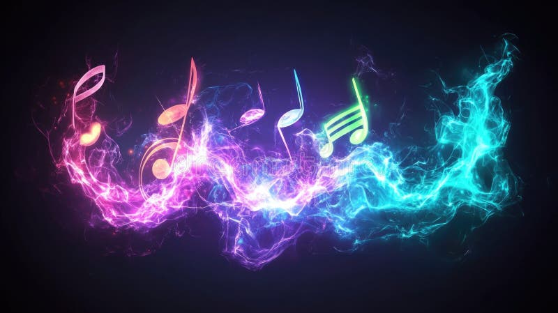 Colorful Music Notes Black Background HD Colorful Musical Notes