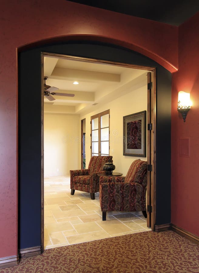 Colorful Entry into Modern Home Stock Photo - Image of family, dining ...