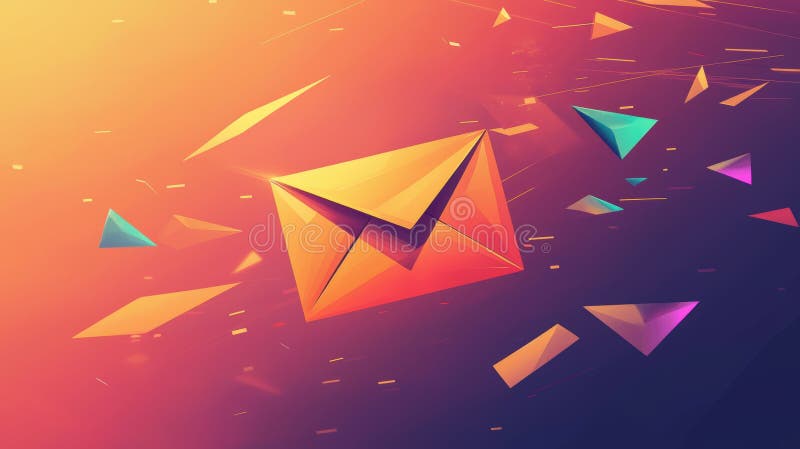 Colorful Envelope with Abstract Shapes Background Stock Illustration ...