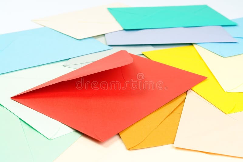 Colorful envelopes stock image. Image of mailbox, yellow - 1977371