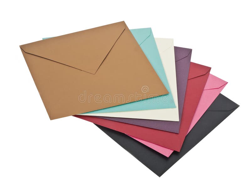 Colorful envelopes stock image. Image of mailbox, yellow - 1977371