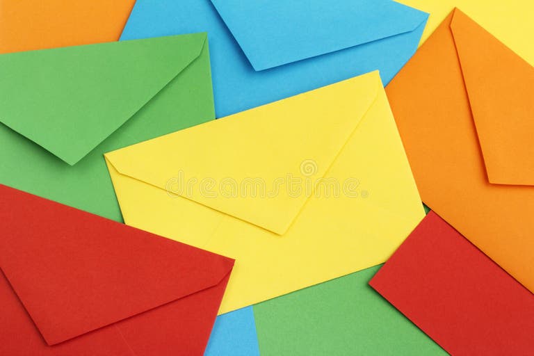 Colorful envelopes stock image. Image of contact, icon - 35196657