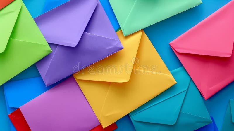 Colorful Envelopes for Creative School Projects Stock Illustration ...