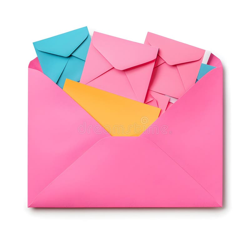 Colorful Envelopes Inside a Pink Envelope Stock Illustration ...