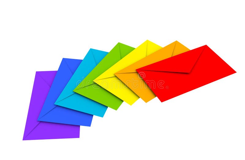 Colorful Envelopes Isolated on White Background Stock Illustration ...
