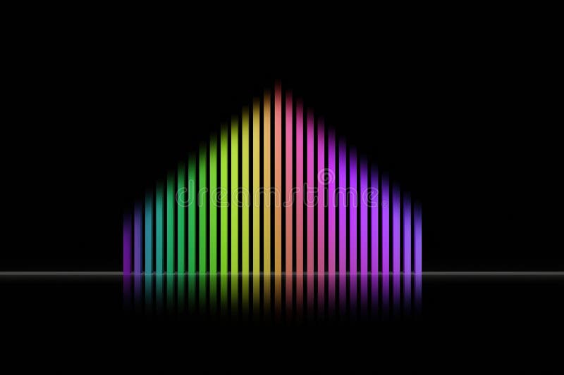 Colorful Equalizer Bars Forming a Triangle on Black Background Stock ...