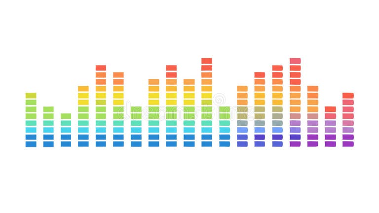Colorful Equalizer Bars for Music and Audio Visualization, Vector ...